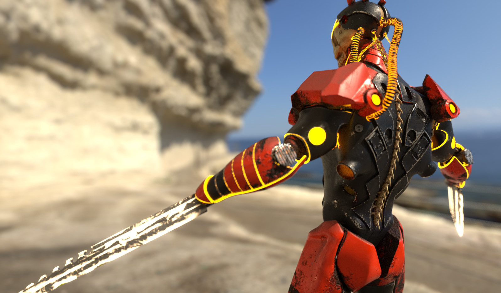 Alex Appleseed - Beautiful RoboMan posing (no posing) on a beach, and ...