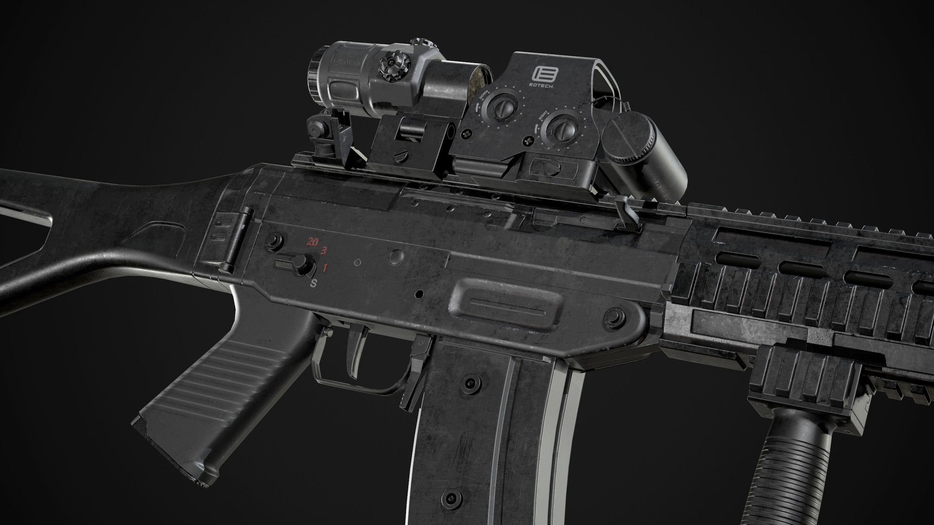 Russell Rector - Sig SG 550 Rifle with attachments