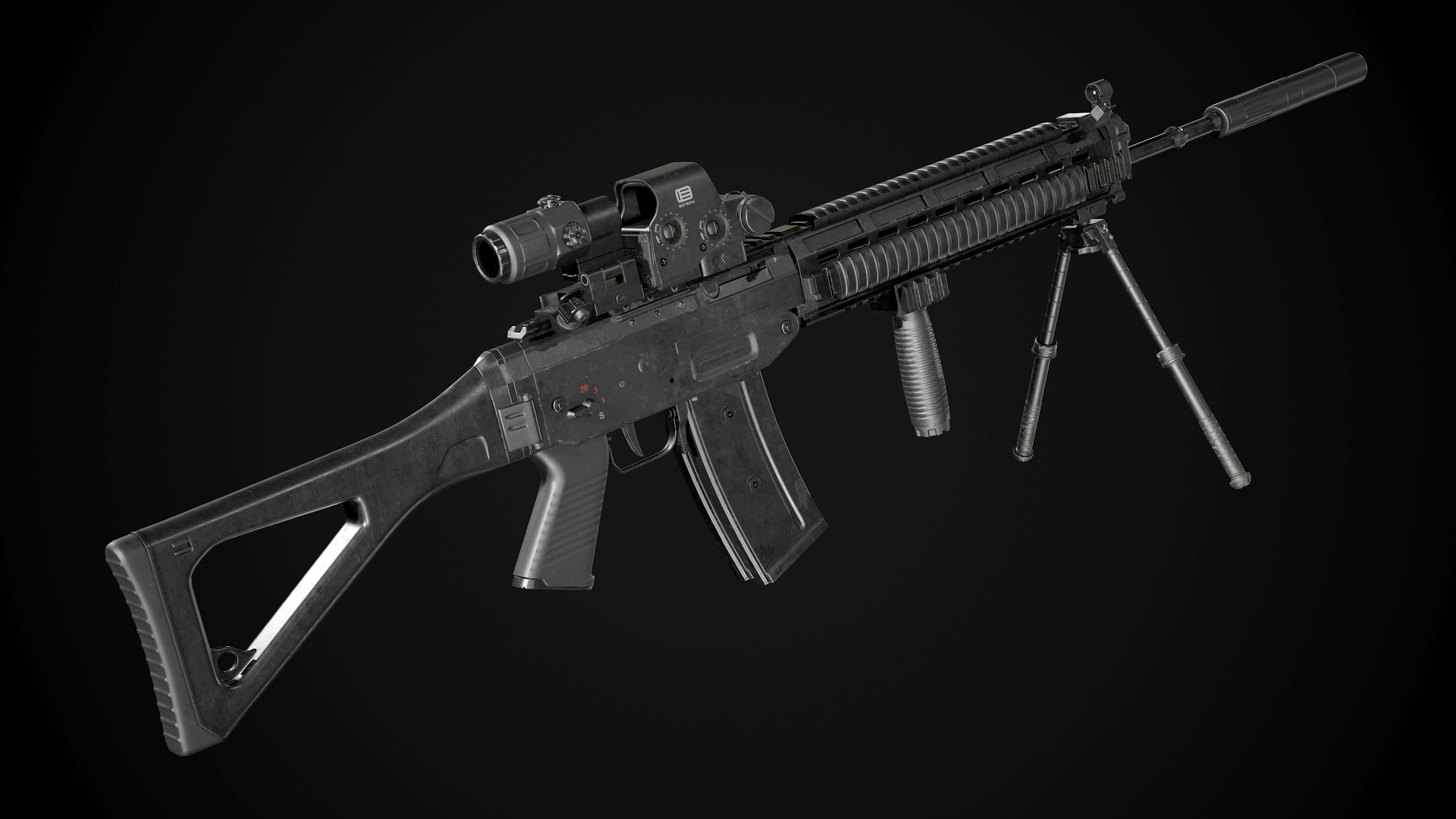 Russell Rector - Sig SG 550 Rifle with attachments