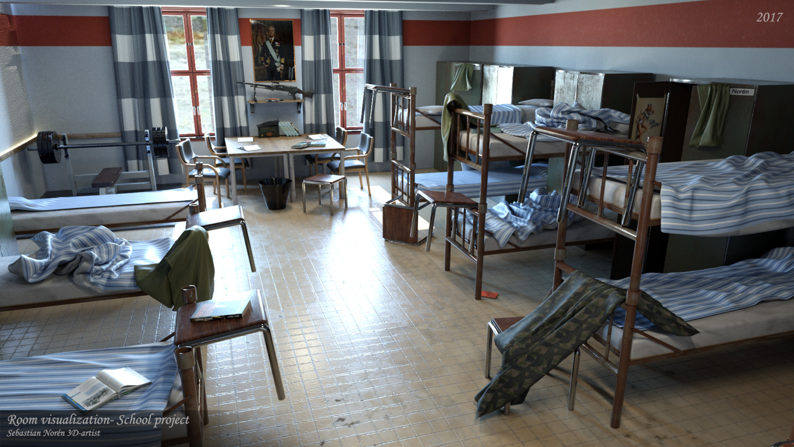 Sebastian Norén - Messy military room