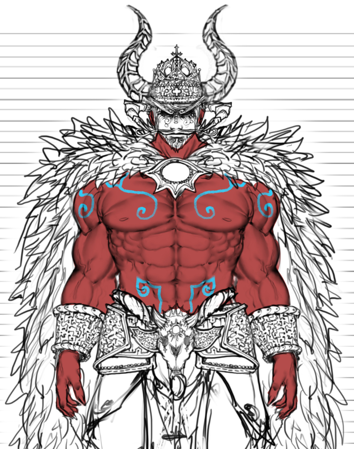 how to draw the demon king