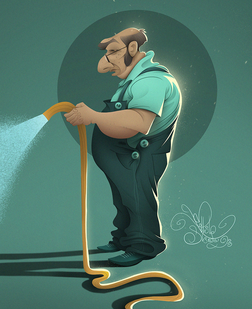 ArtStation - watering man