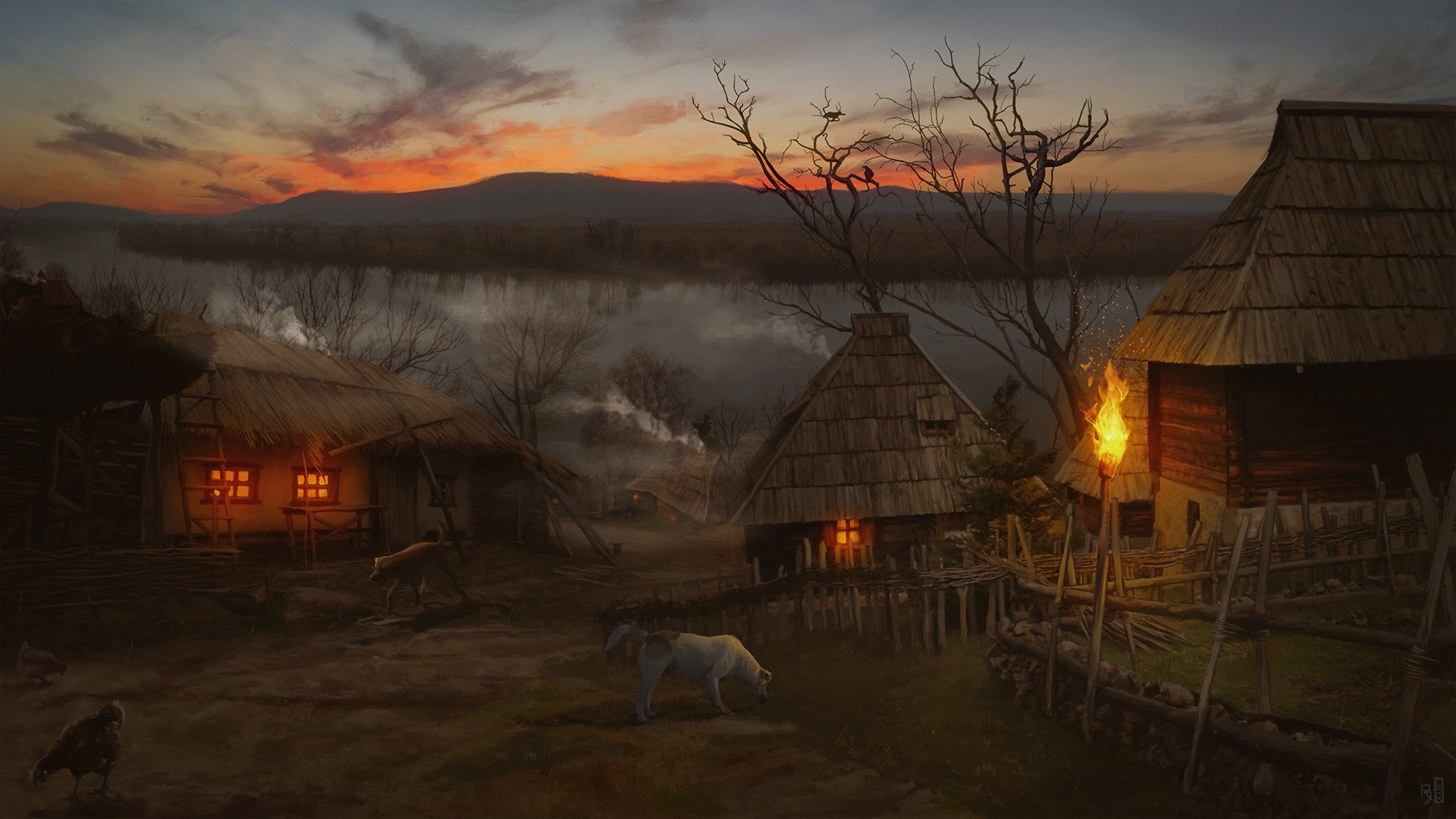 Balázs Szakonyi - Kisilova vampire - sunset in the village