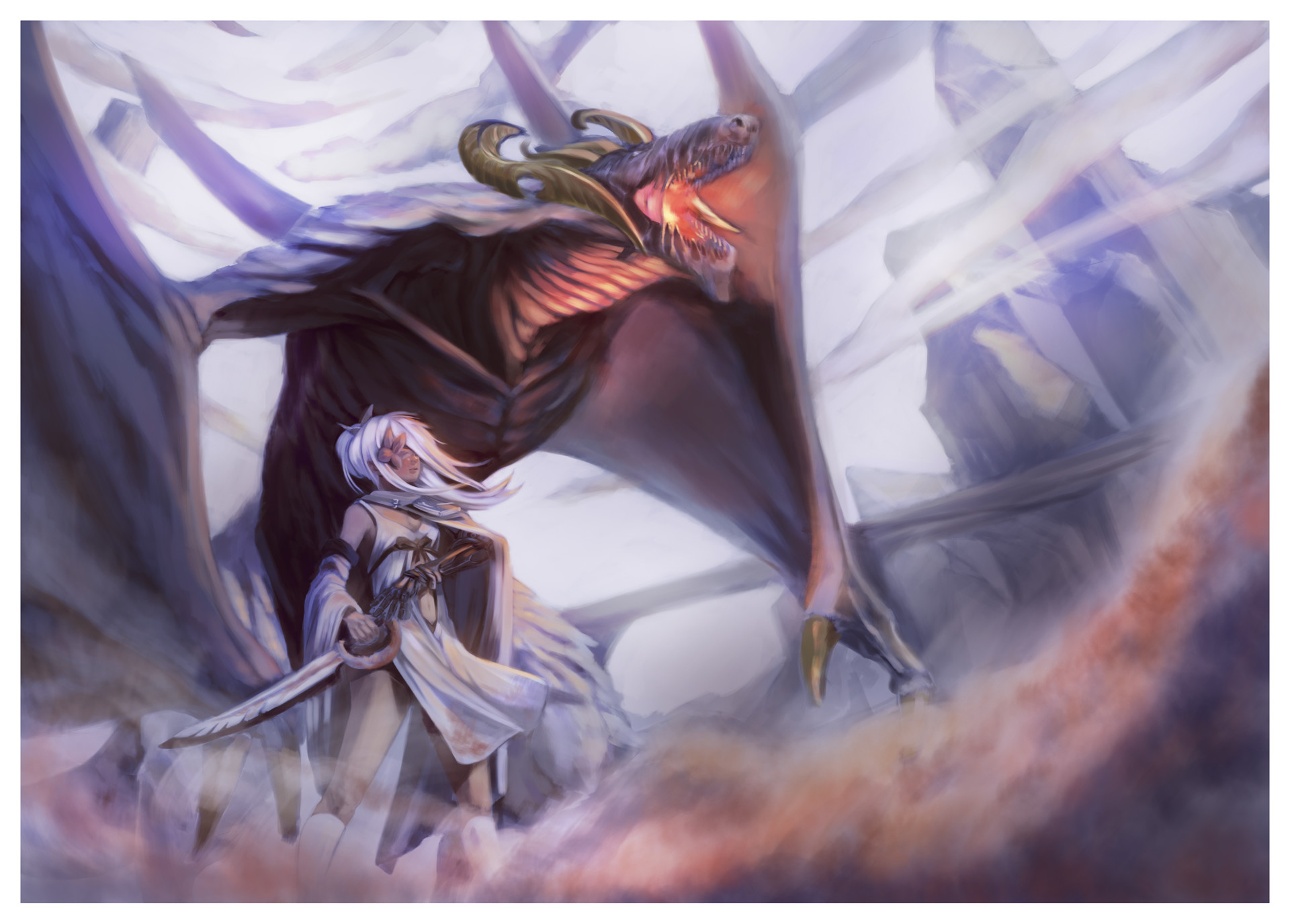 ArtStation - Drakengard 3 Fanart. Zero and Mikhail