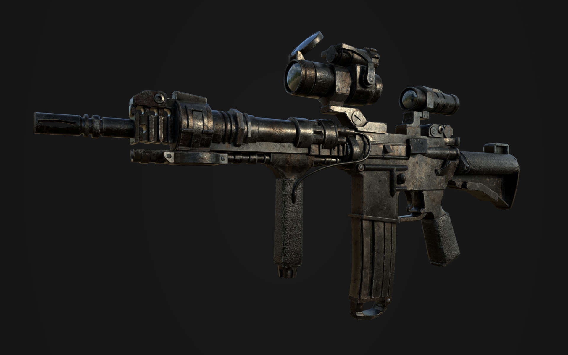 Clarence Ong - Rusted Assault Rifle - UE4 &Substance