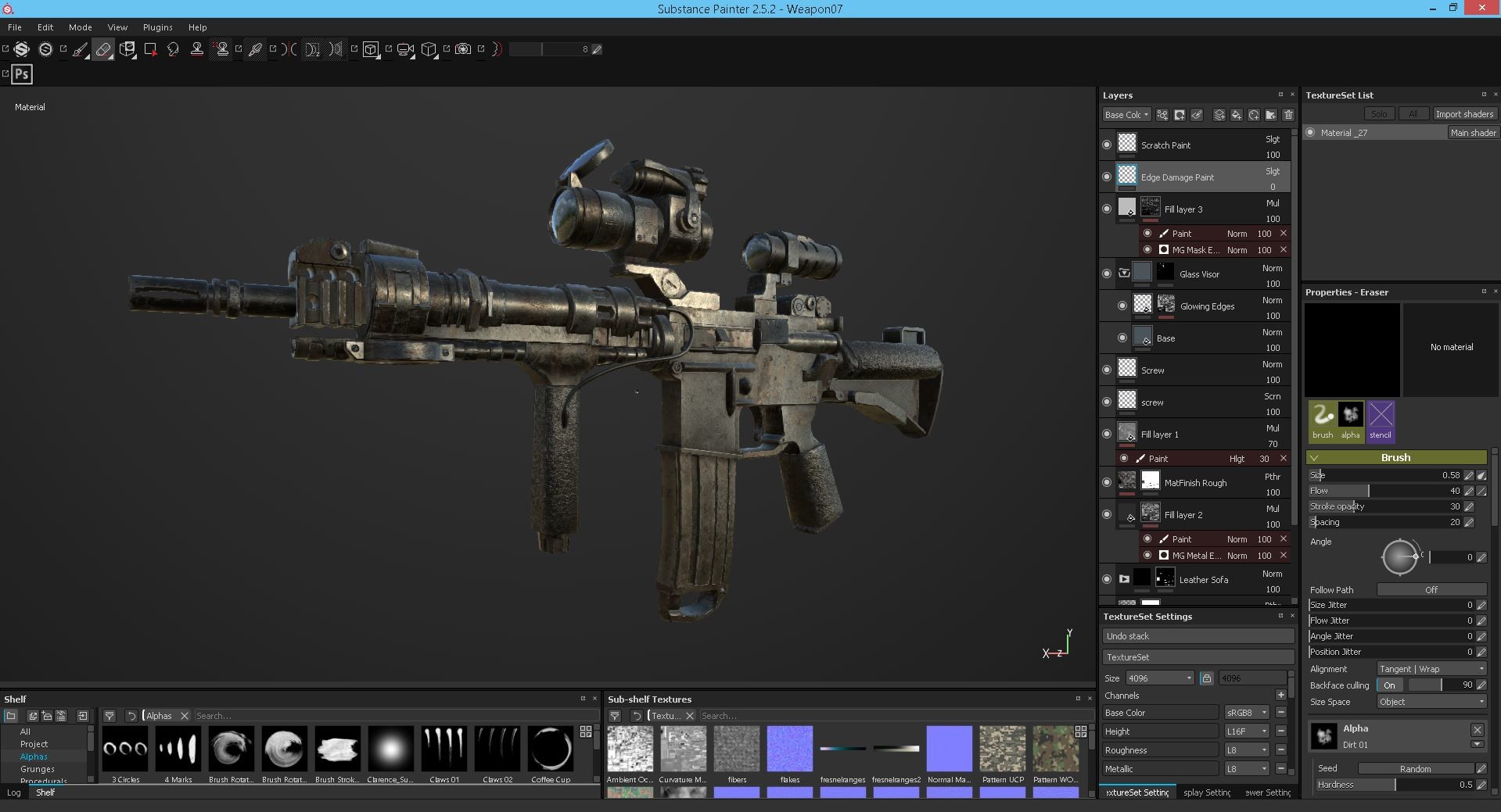 Clarence Ong - Rusted Assault Rifle - UE4 &Substance