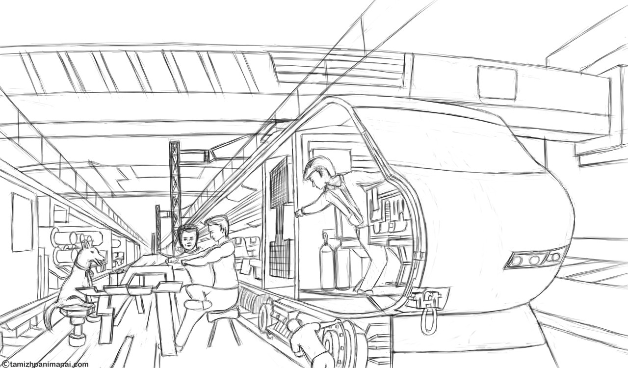 ArtStation - Half train concept sketch