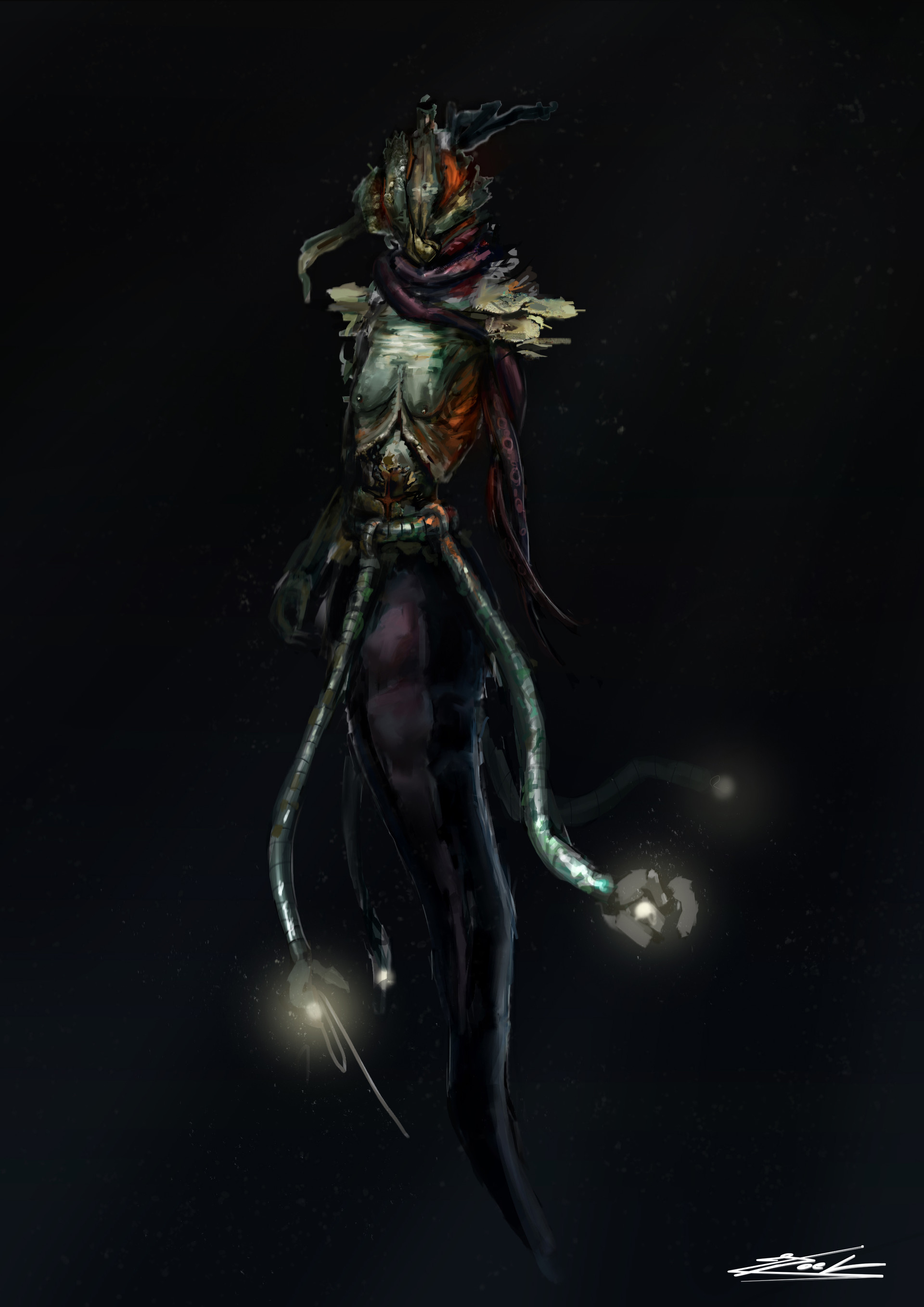 ArtStation - Mermaid of the abyss (creature sketch)