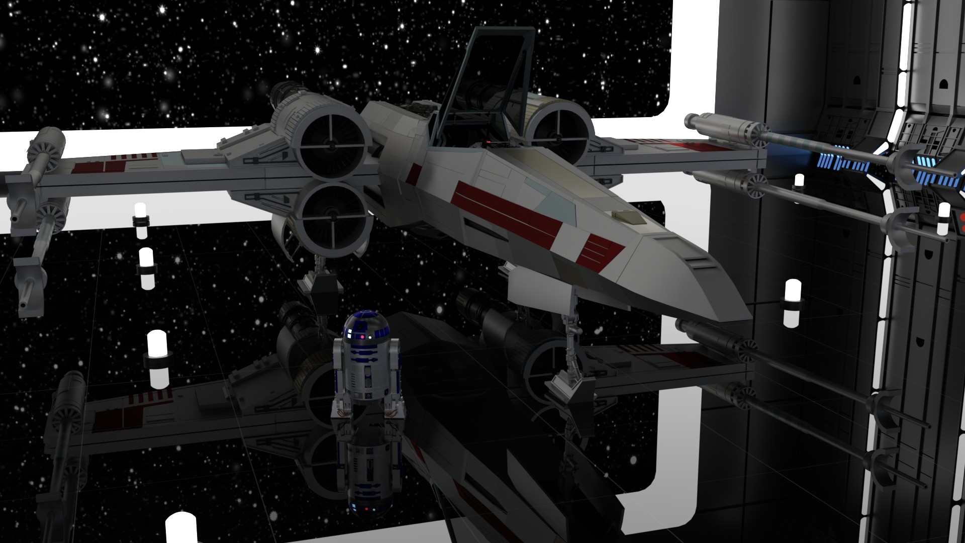 ArtStation - X-Wing Starfighter Inside Death Star Hangar