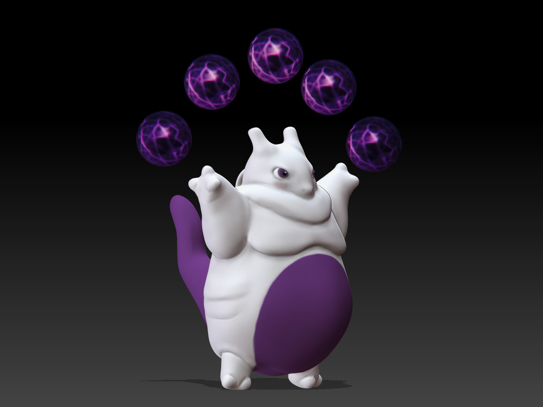 ArtStation - Chubby mewtwo
