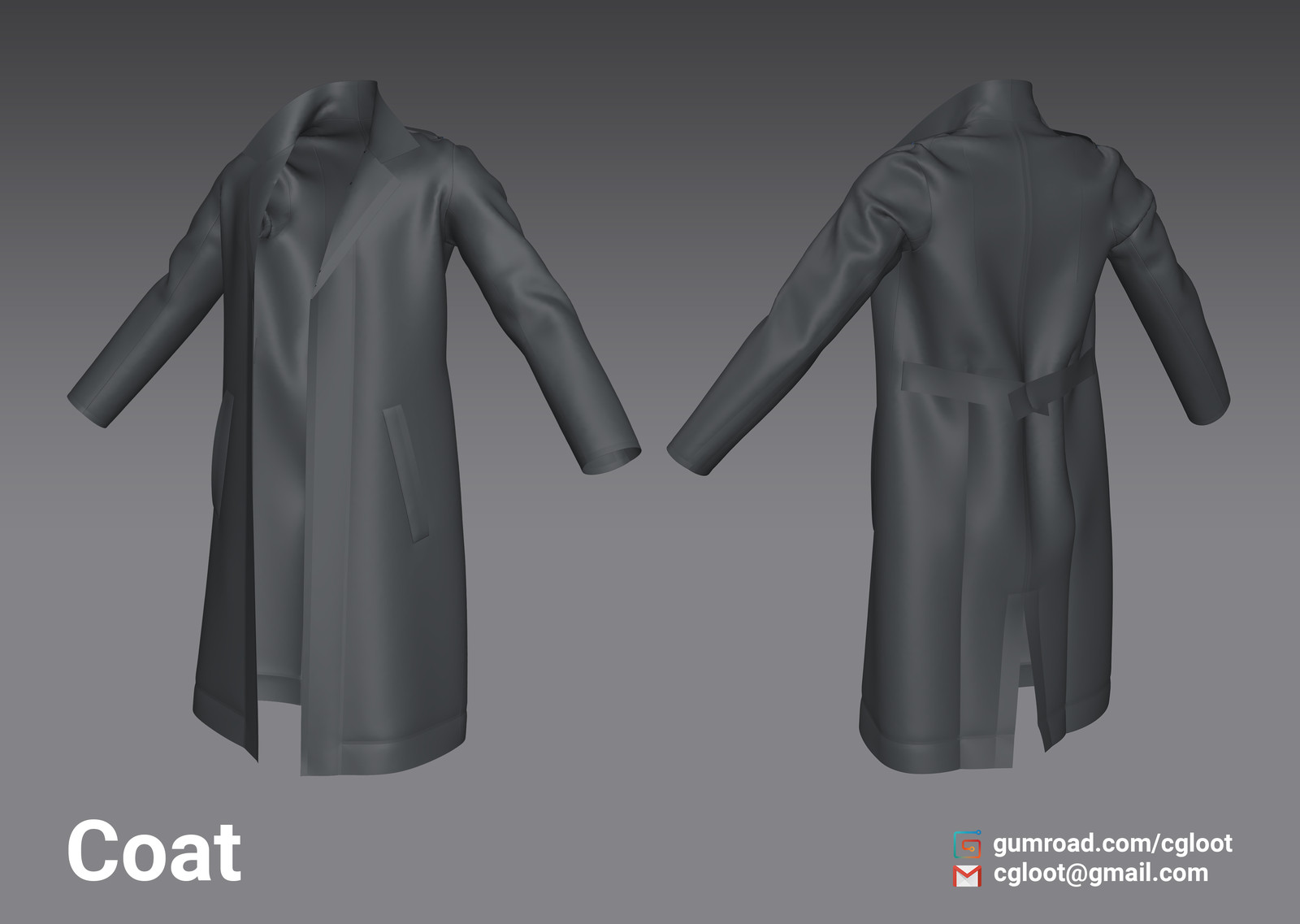 CG Loot - Coat for Marvelous Designer