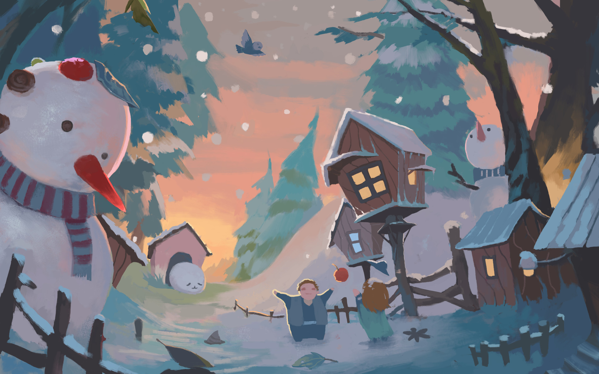 ArtStation - 2d Scene illustration