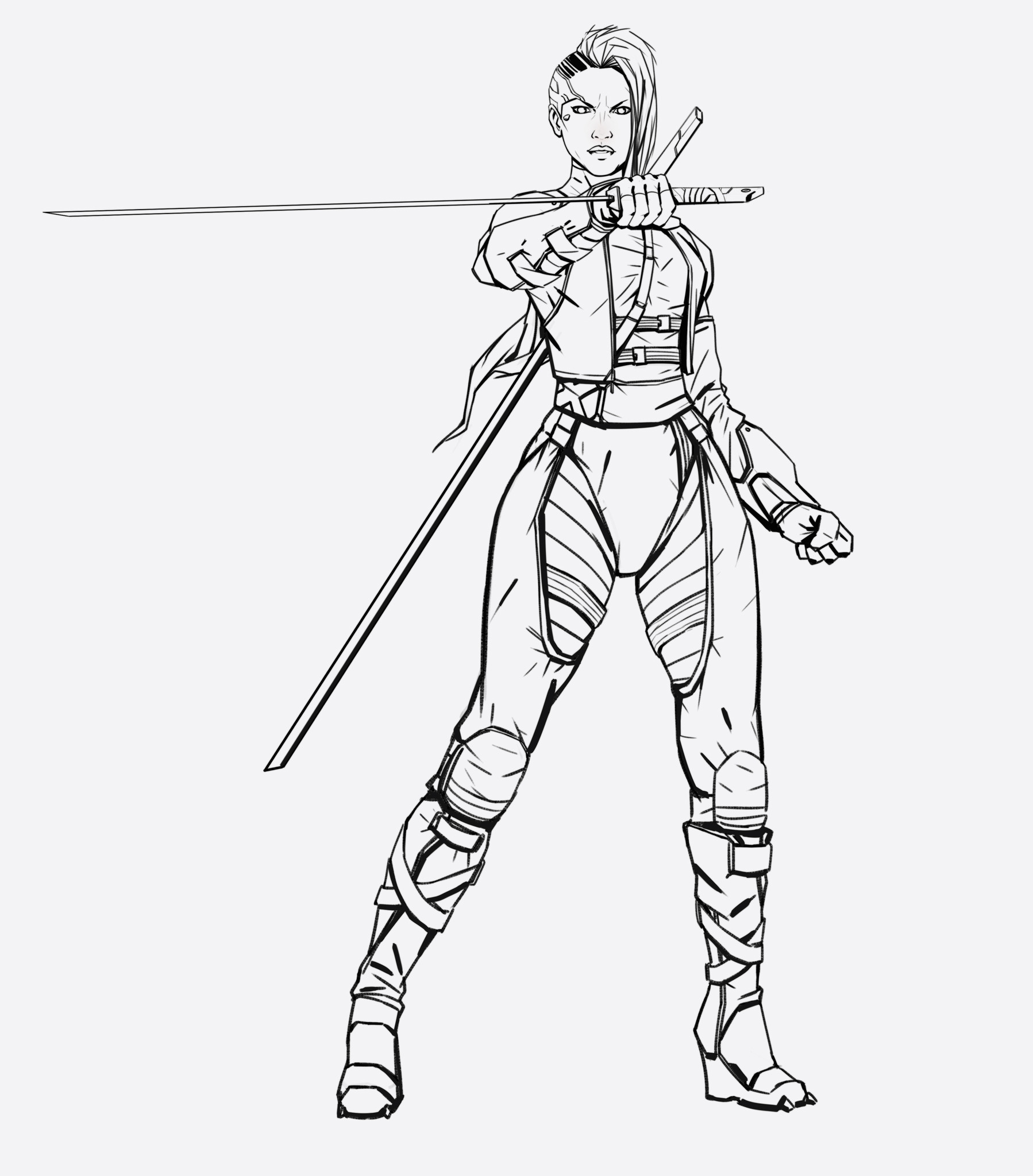 anime ninja girl coloring pages