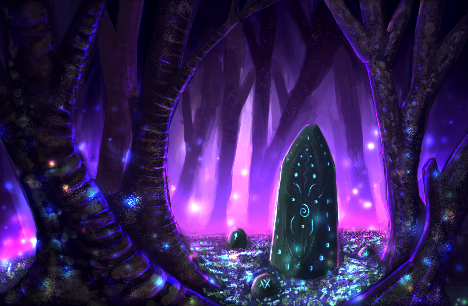 ArtStation - Glowing rock