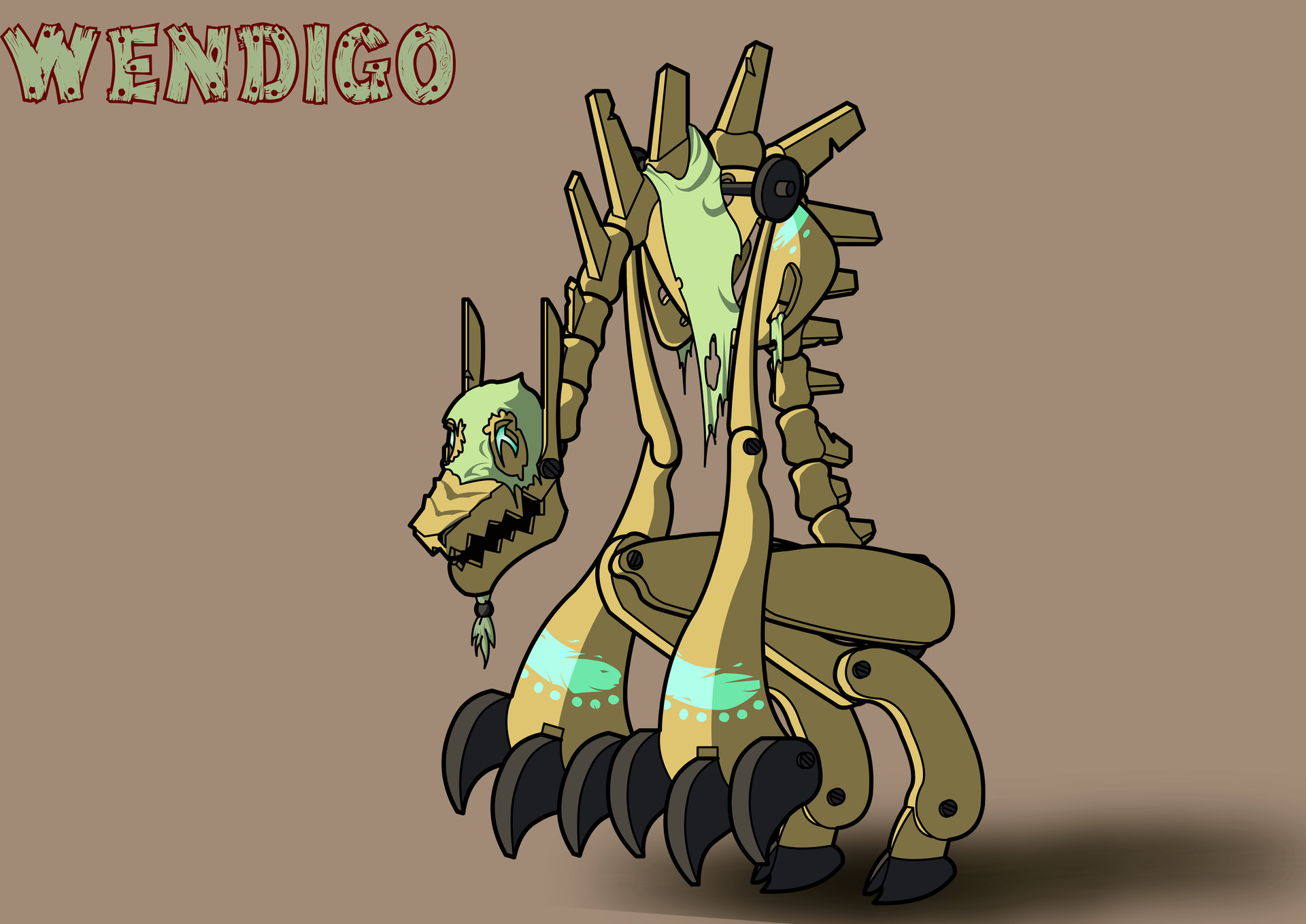 ArtStation - Design of a Wendigo puppet