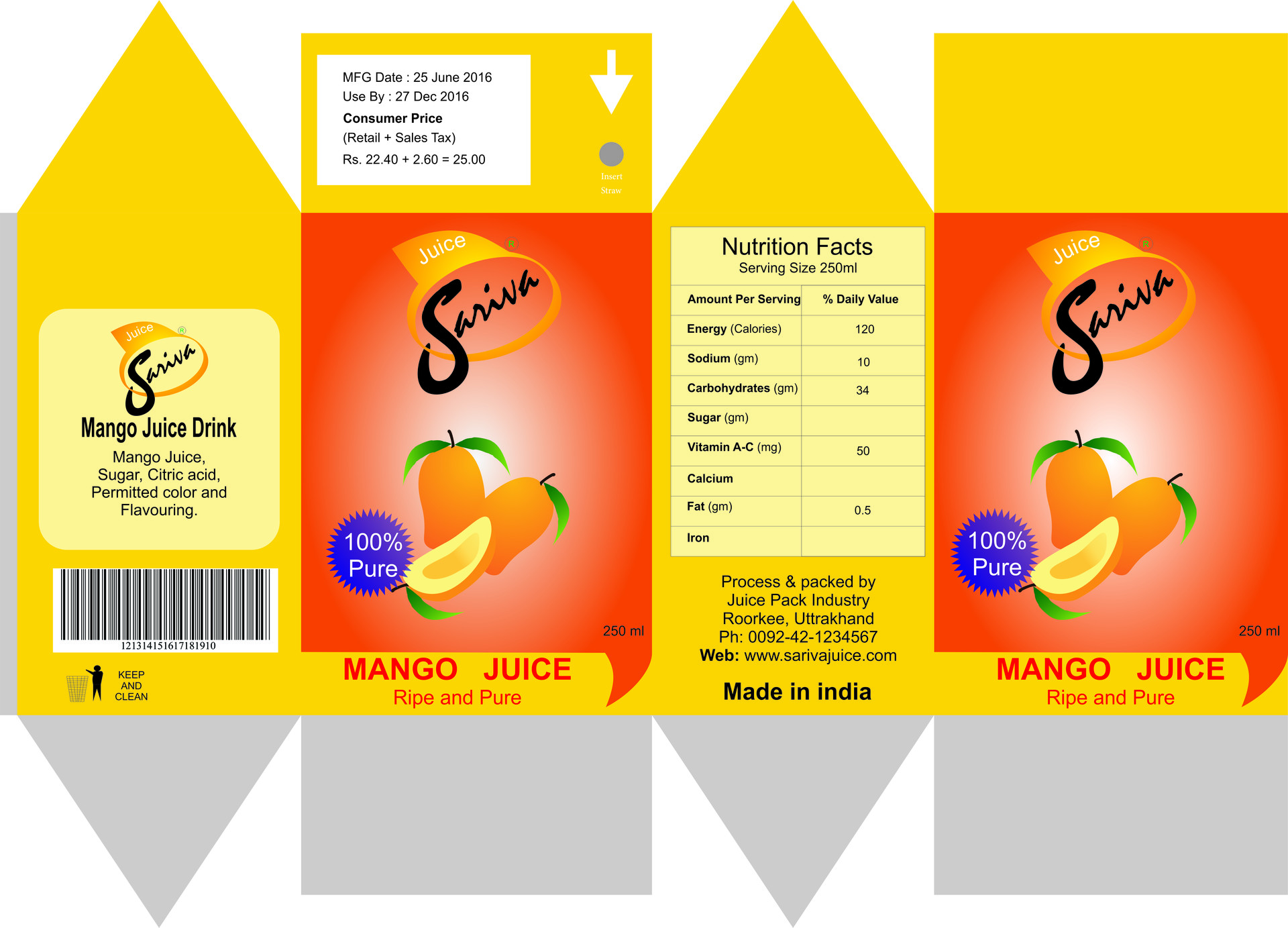 ArtStation - Mango juice packaging