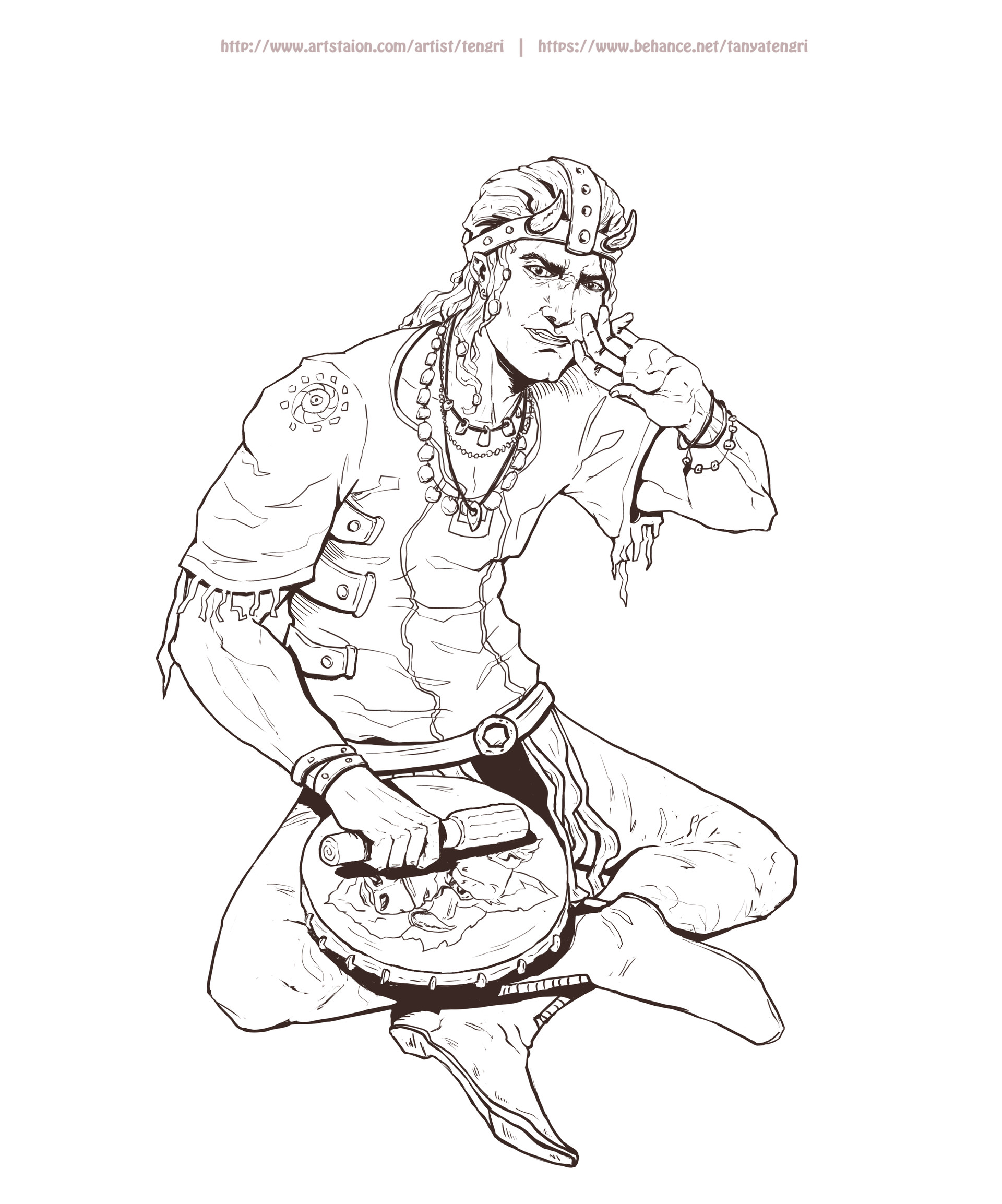 shaman coloring page