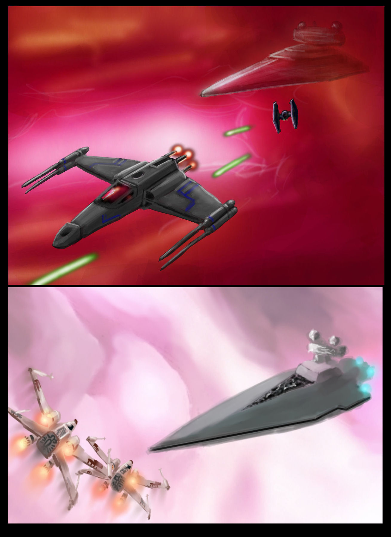 ArtStation - TWIN V TWIN X wing attack