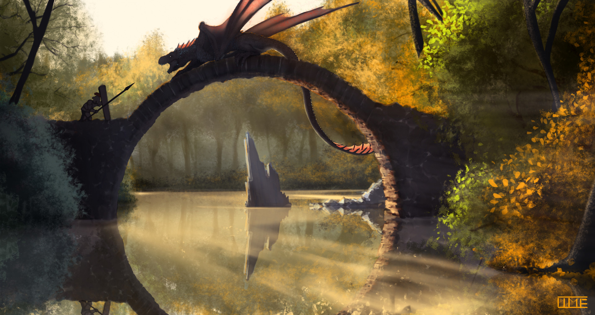 ArtStation - CAUTION, Dragons Crossing.