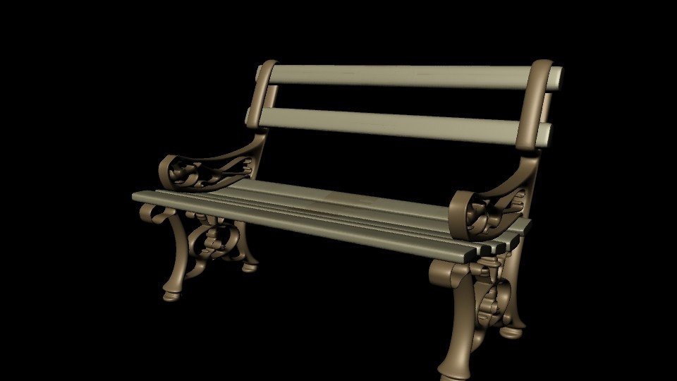 ArtStation - Metal Bench