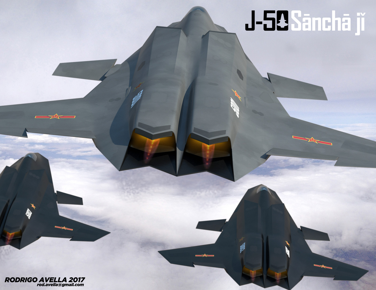Rodrigo Avella - J-50 Trident - Sixth Generation Fighter