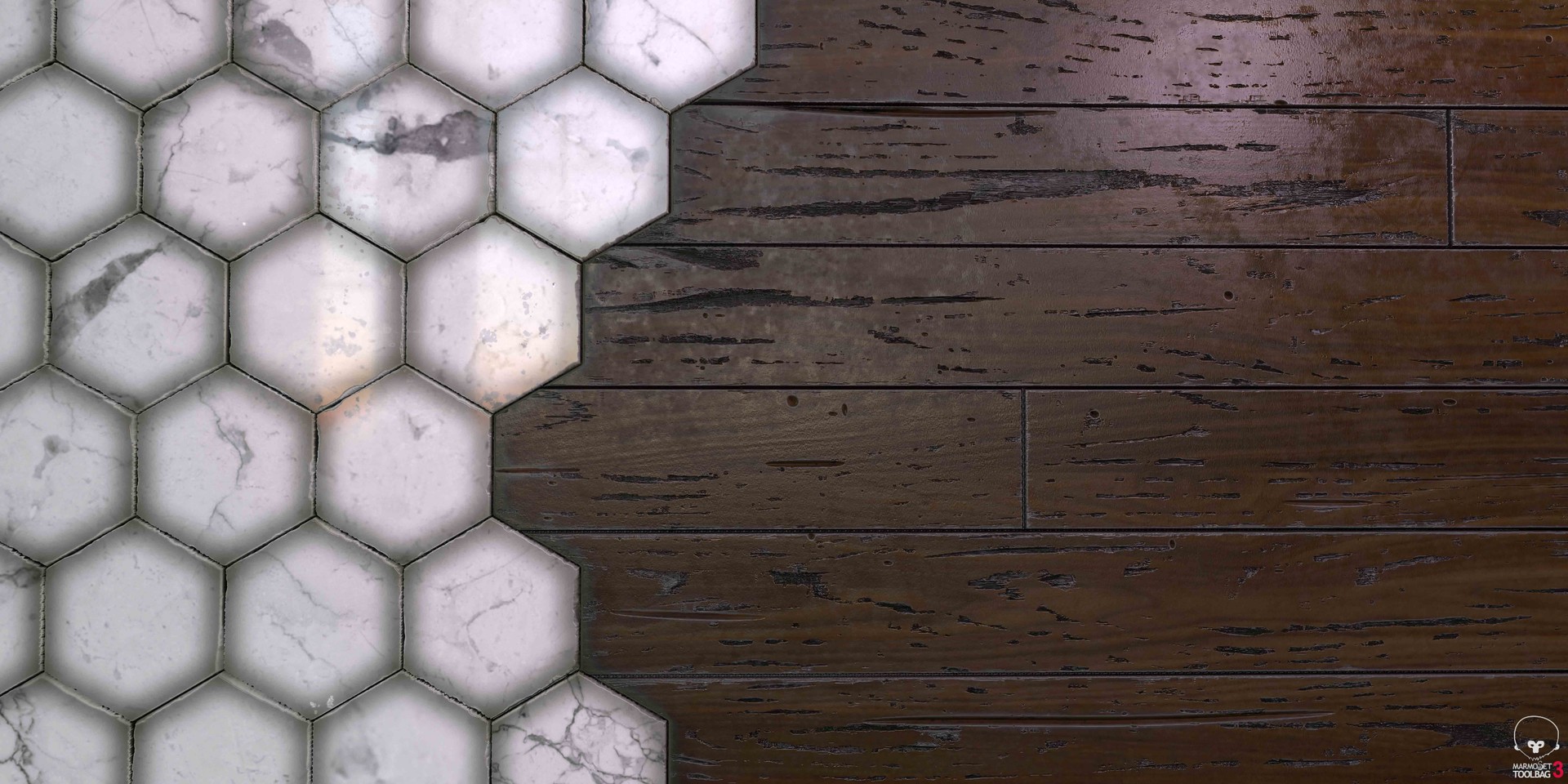 ArtStation - Hive tiles combine with wood panels