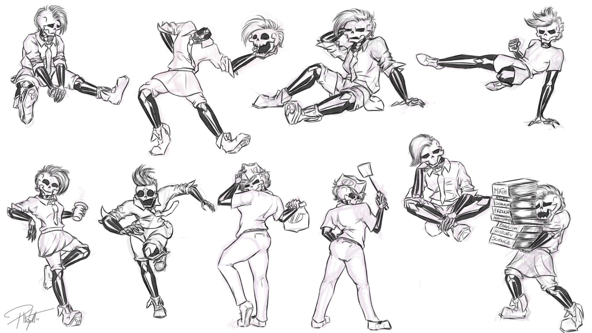 how to draw cartoon characters in different positions