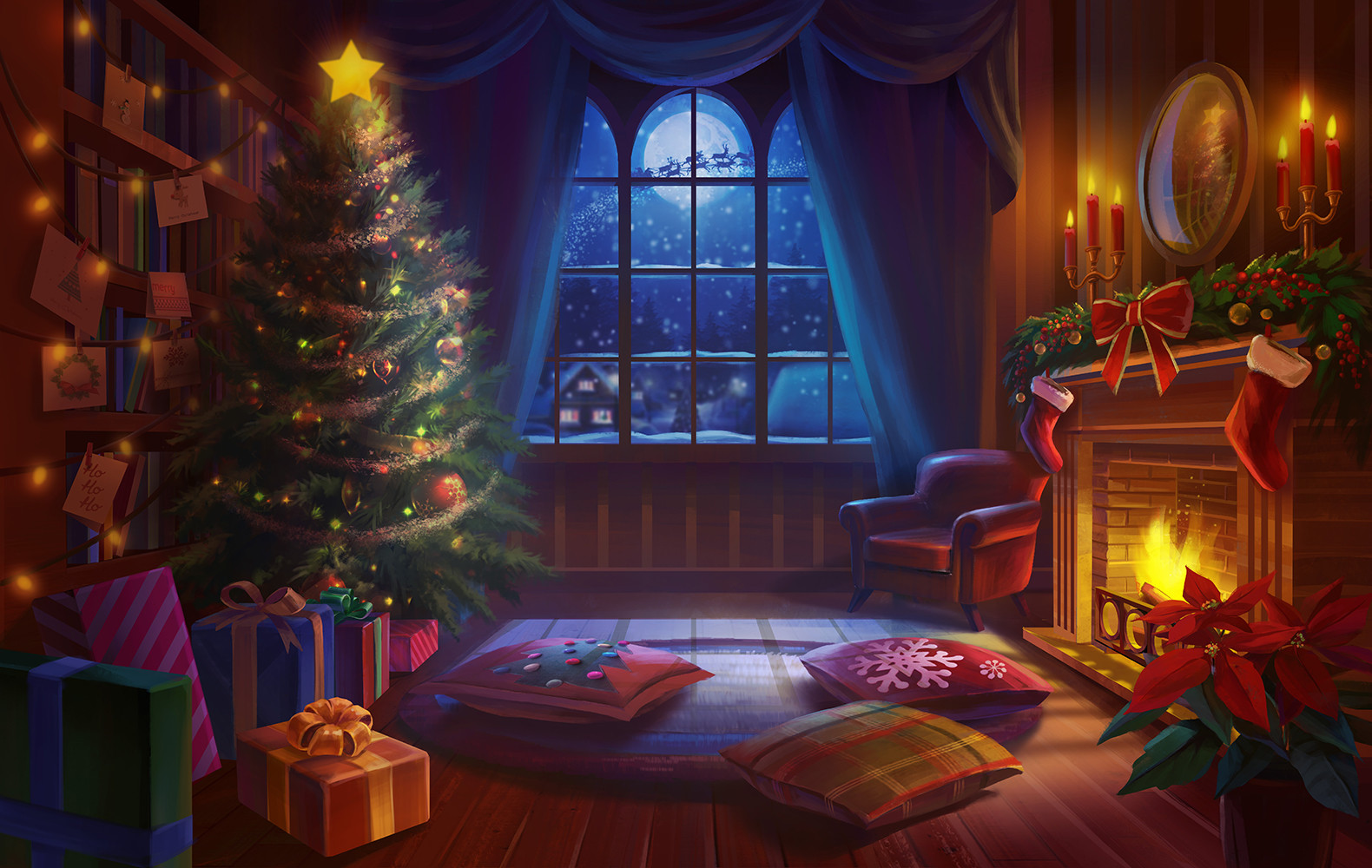 ArtStation - Xmas game background, Elaine Zhang