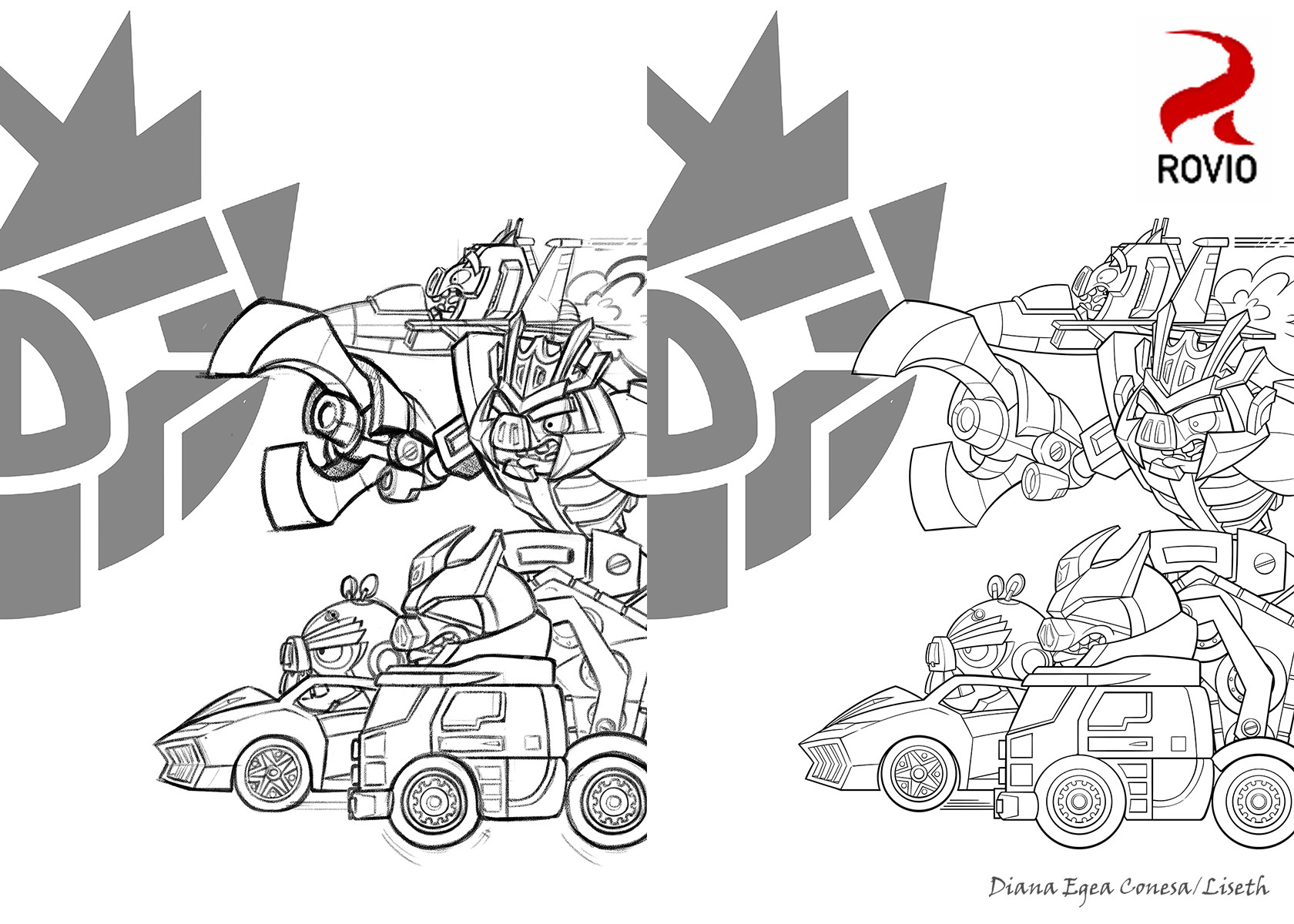 angry birds transformers free coloring pages