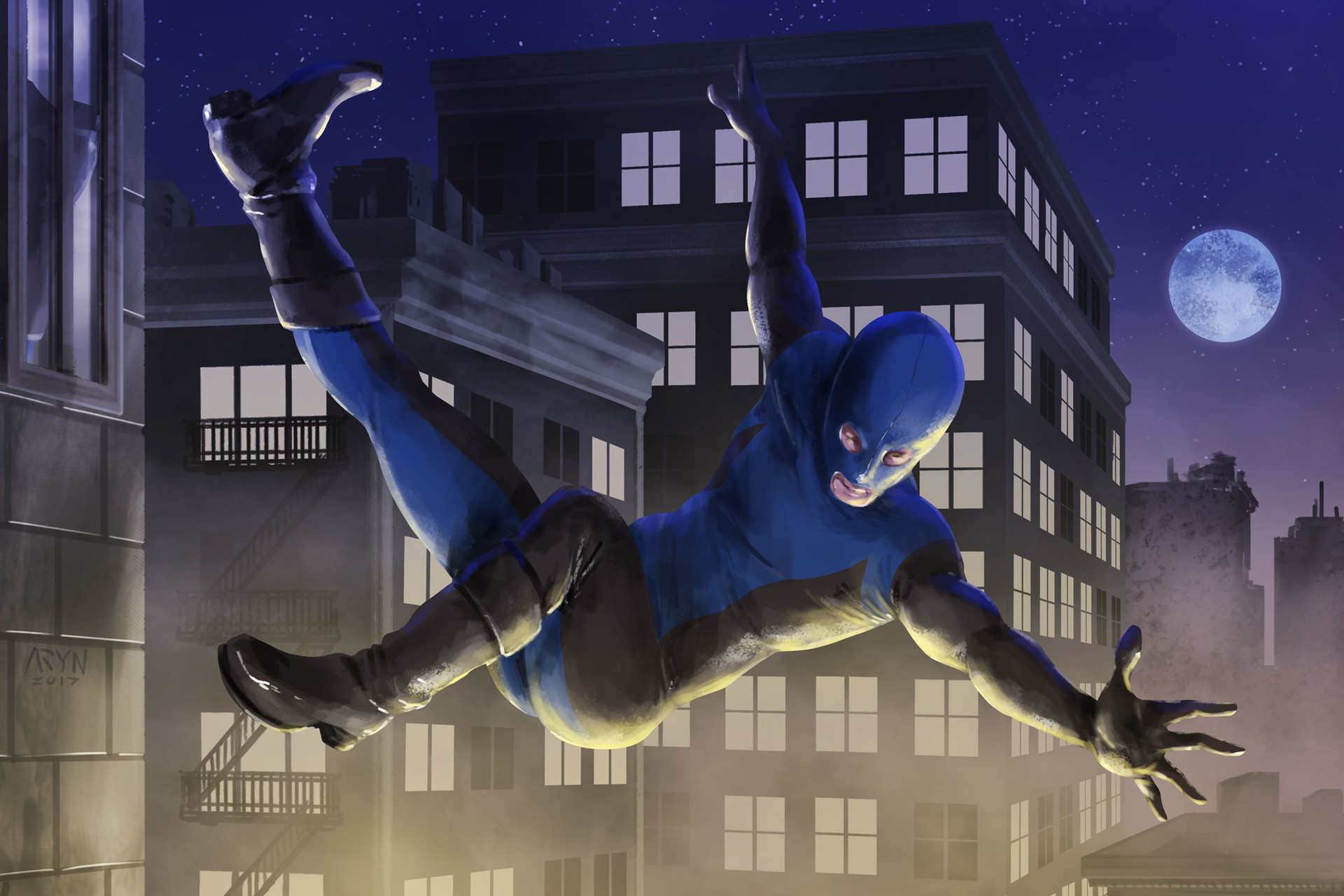 ArtStation - Superhero Commission Falling