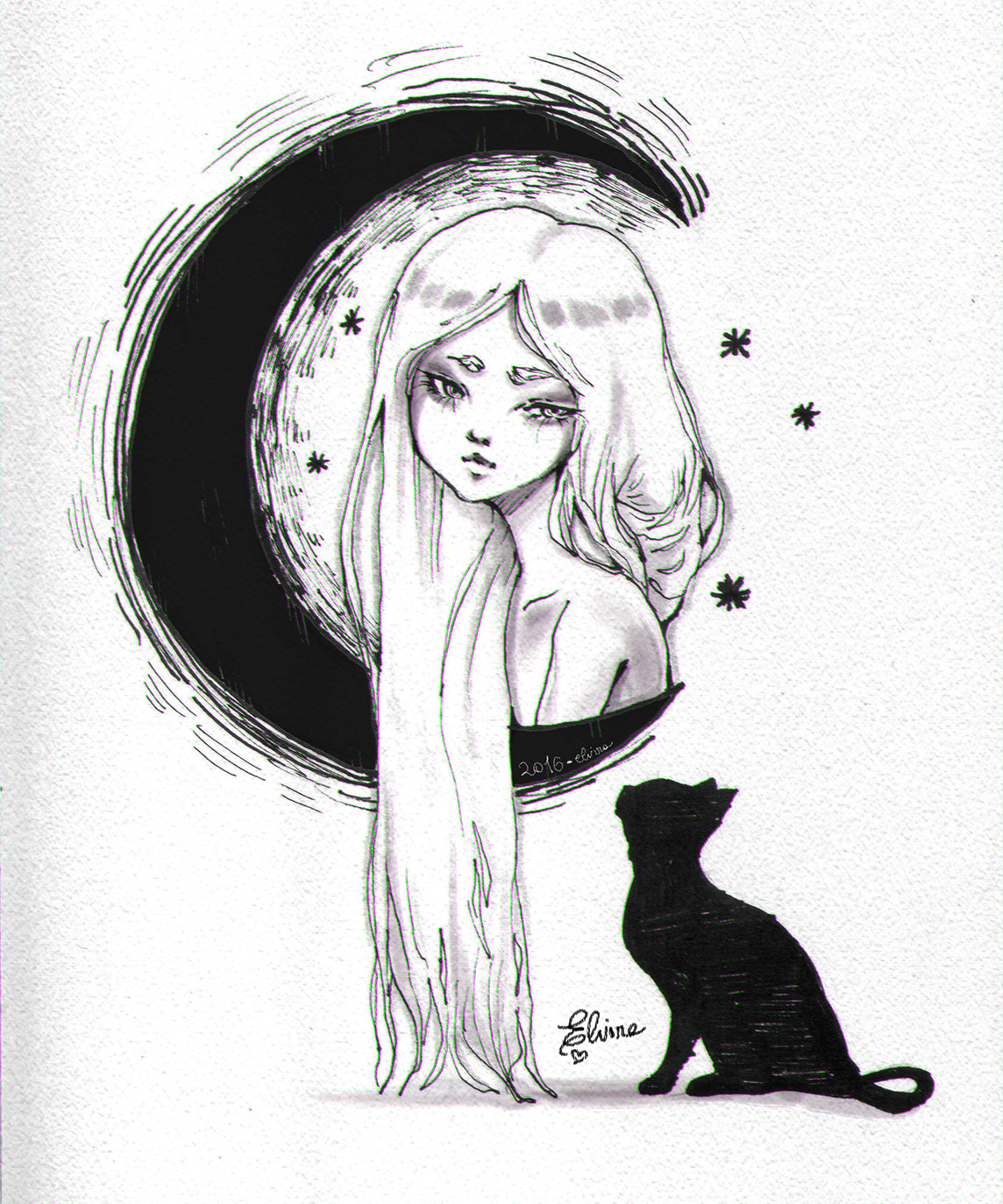 how to draw a moon girl