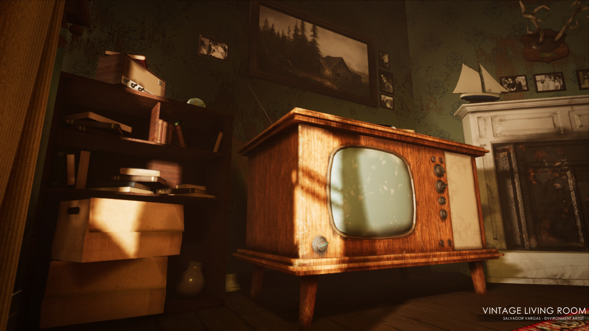 Salvador Vargas - Vintage Living Room - Environment Design.