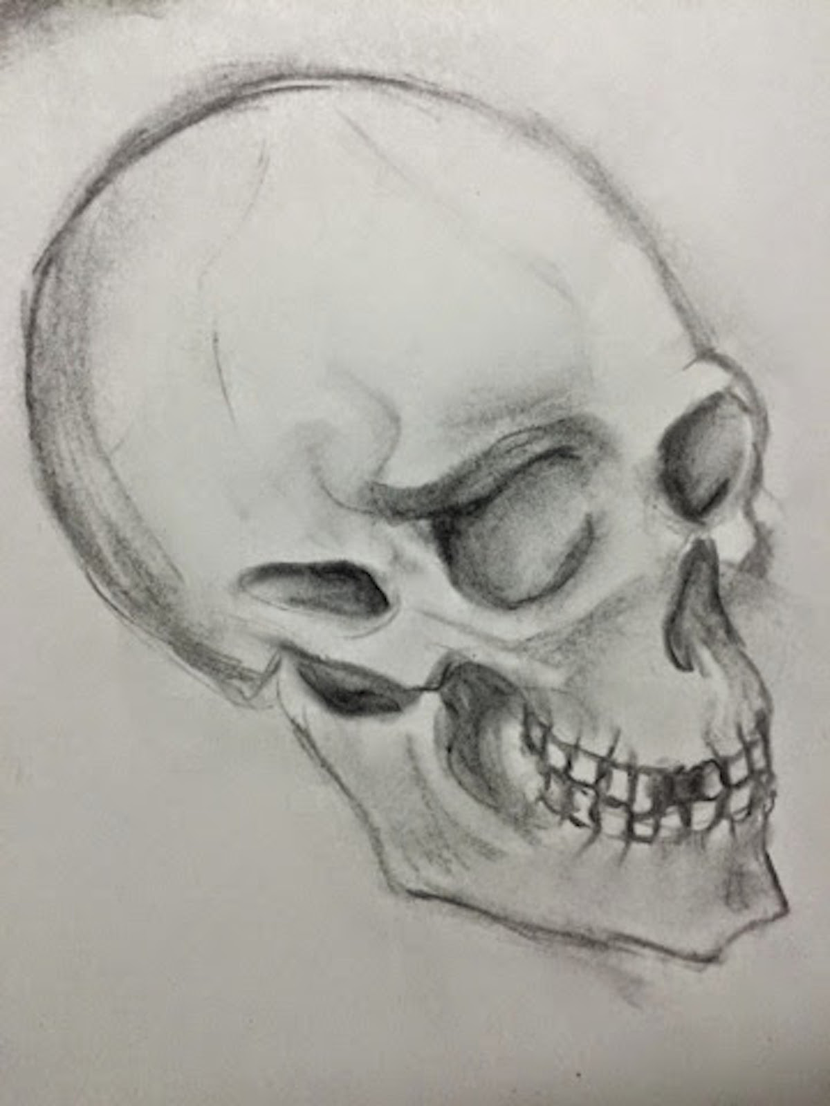 how to draw a real life skull