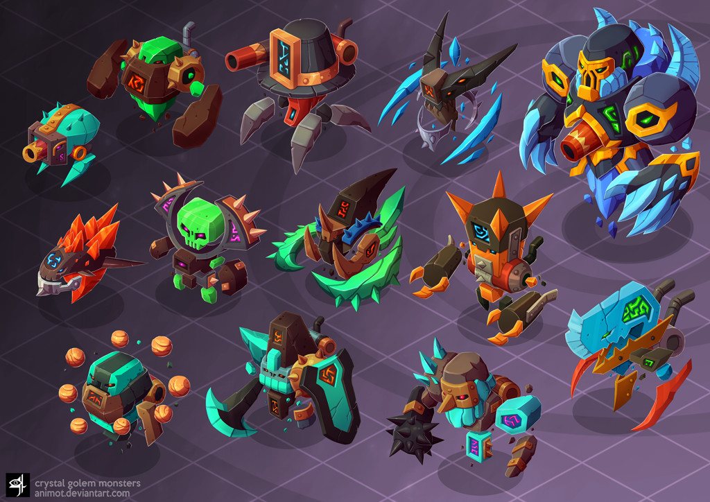 ArtStation - crystal goelm monsters