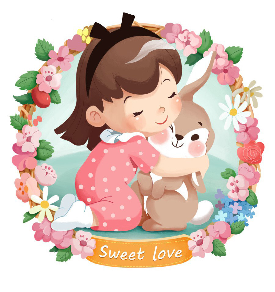 ArtStation - A little girl with a rabbit