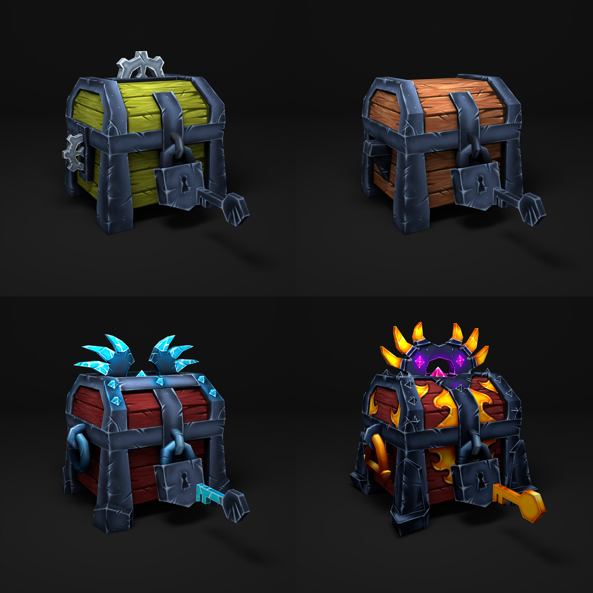 ArtStation - Handpainted Chests