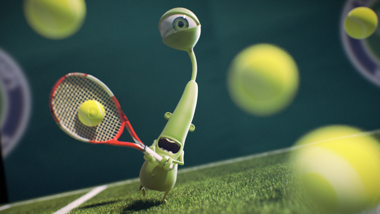 ArtStation - Small alien playing tennis
