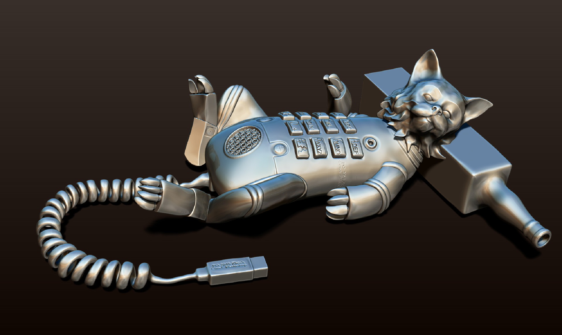 ArtStation - Robot cat.