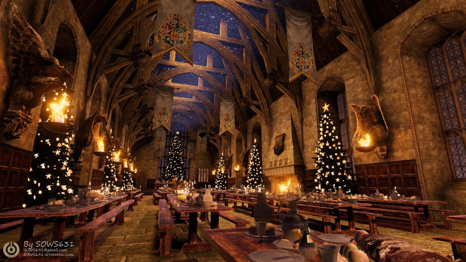 Sasha - Unity 3D: Christmas in Hogwarts Main Hall