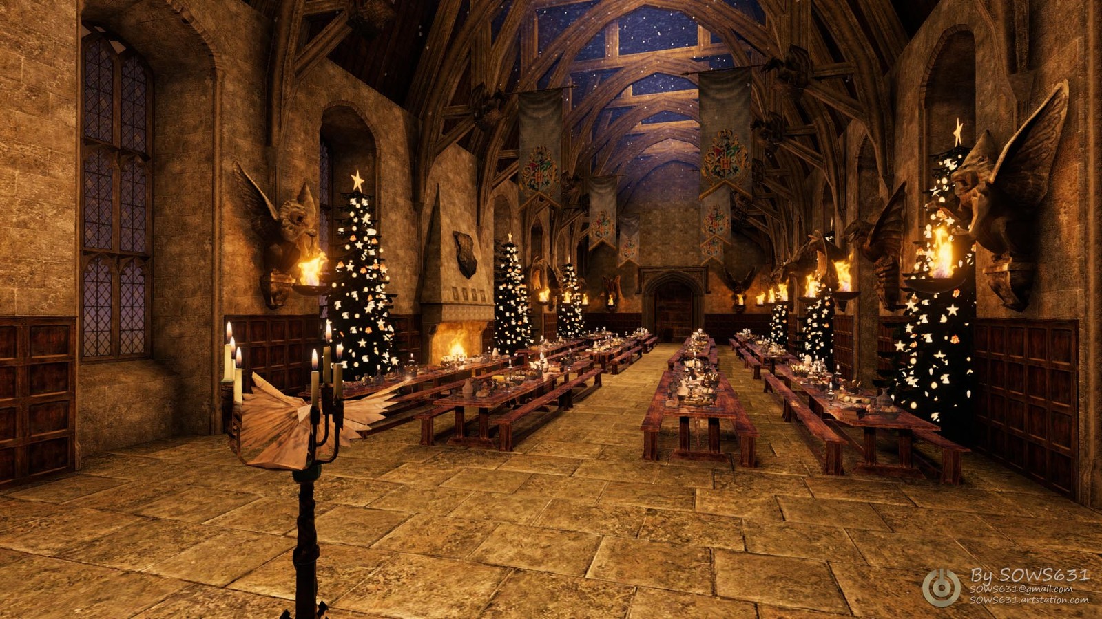 Sasha - Unity 3D: Christmas in Hogwarts Main Hall