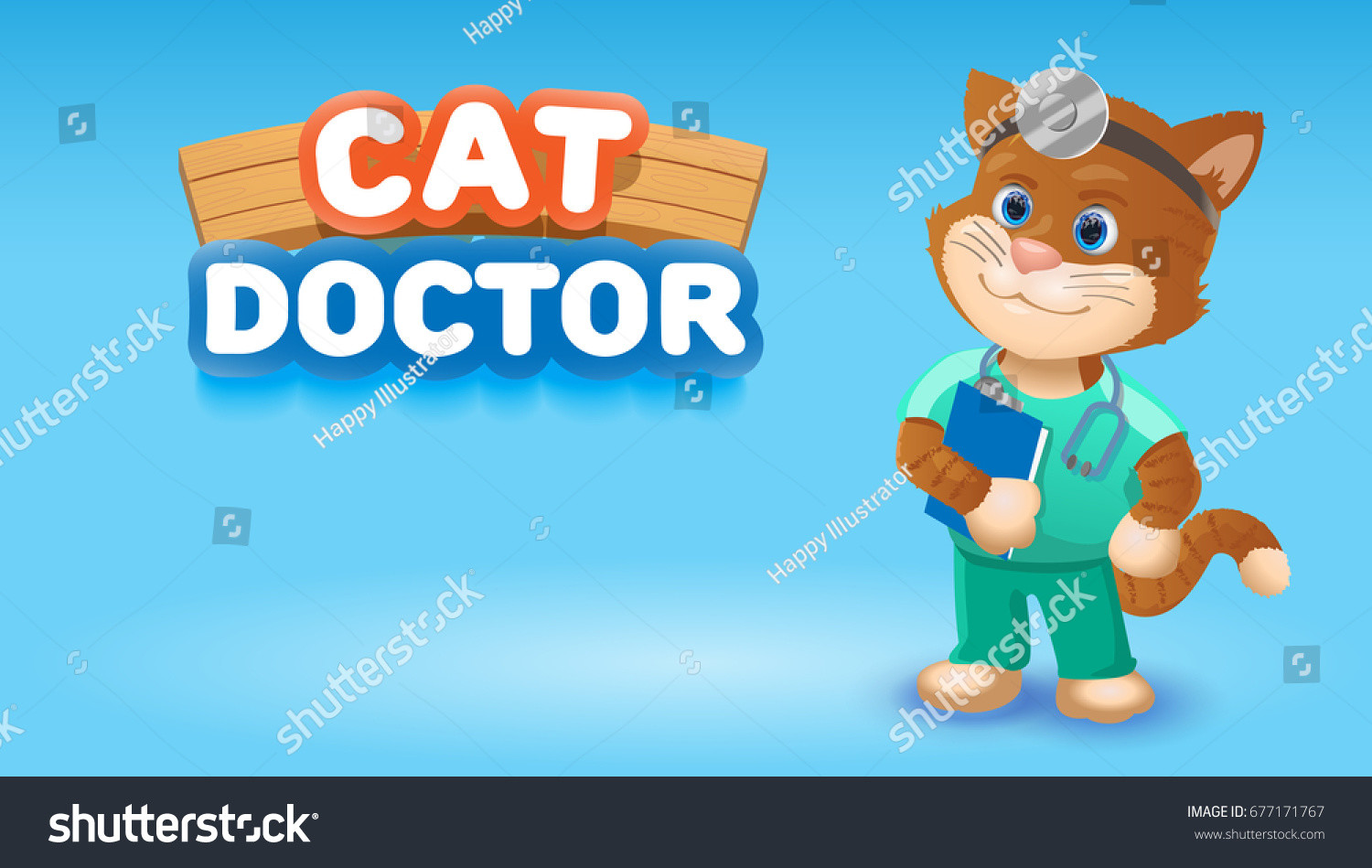 ArtStation - Cat doctor cute cartoon animal.Vector clip art illustratio