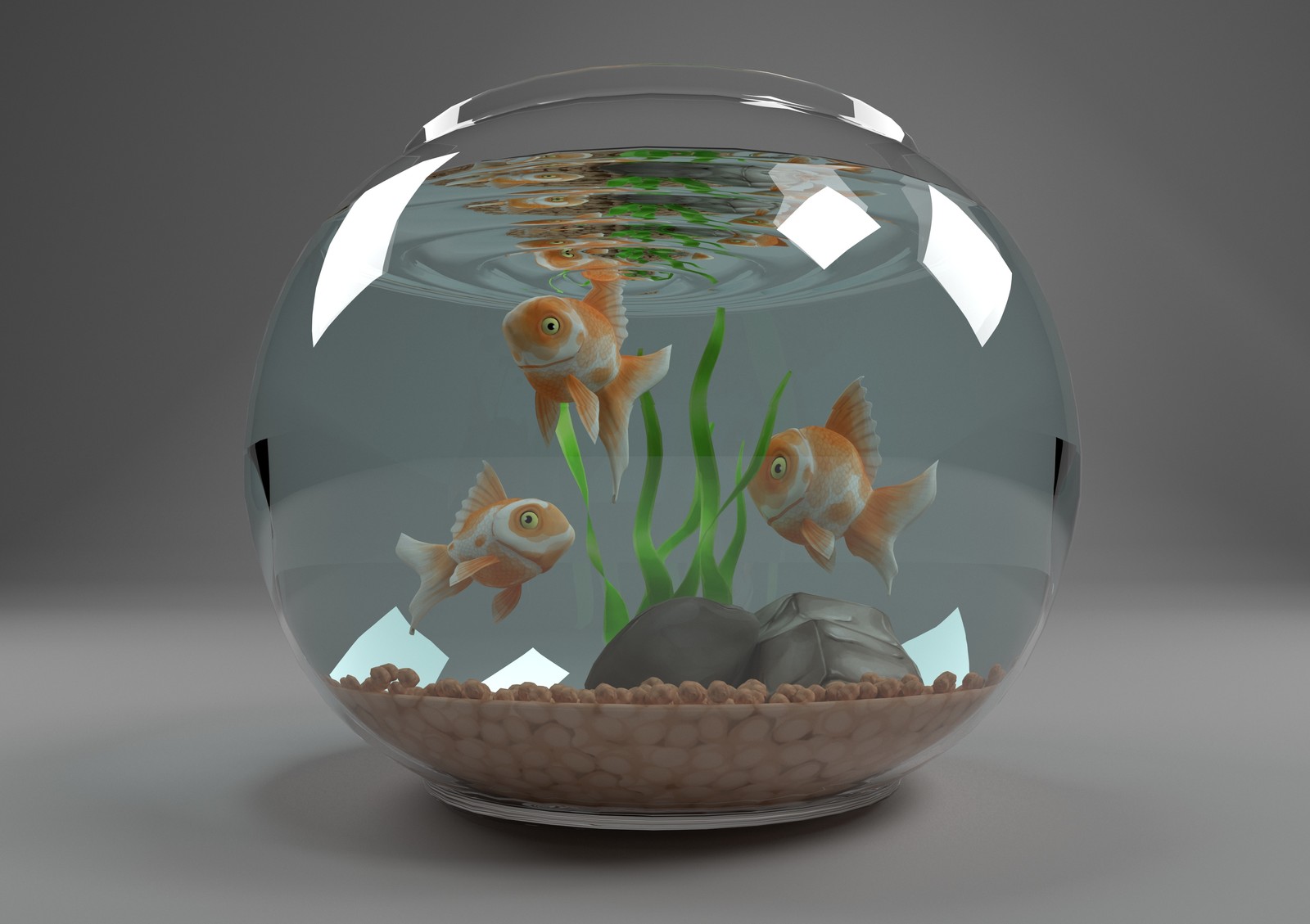 Stine Lund - Hand painted fish bowl