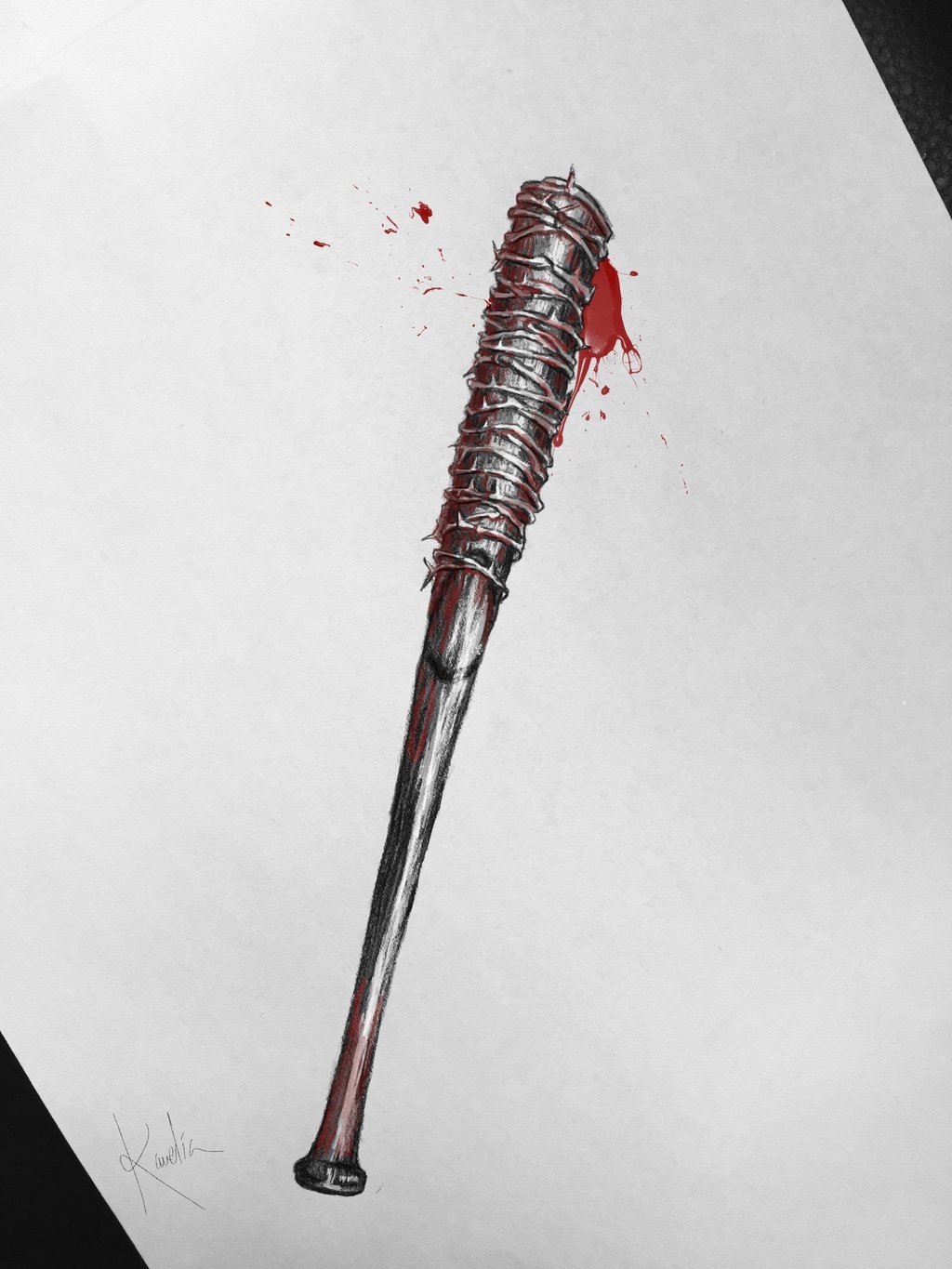 how to draw negans bat