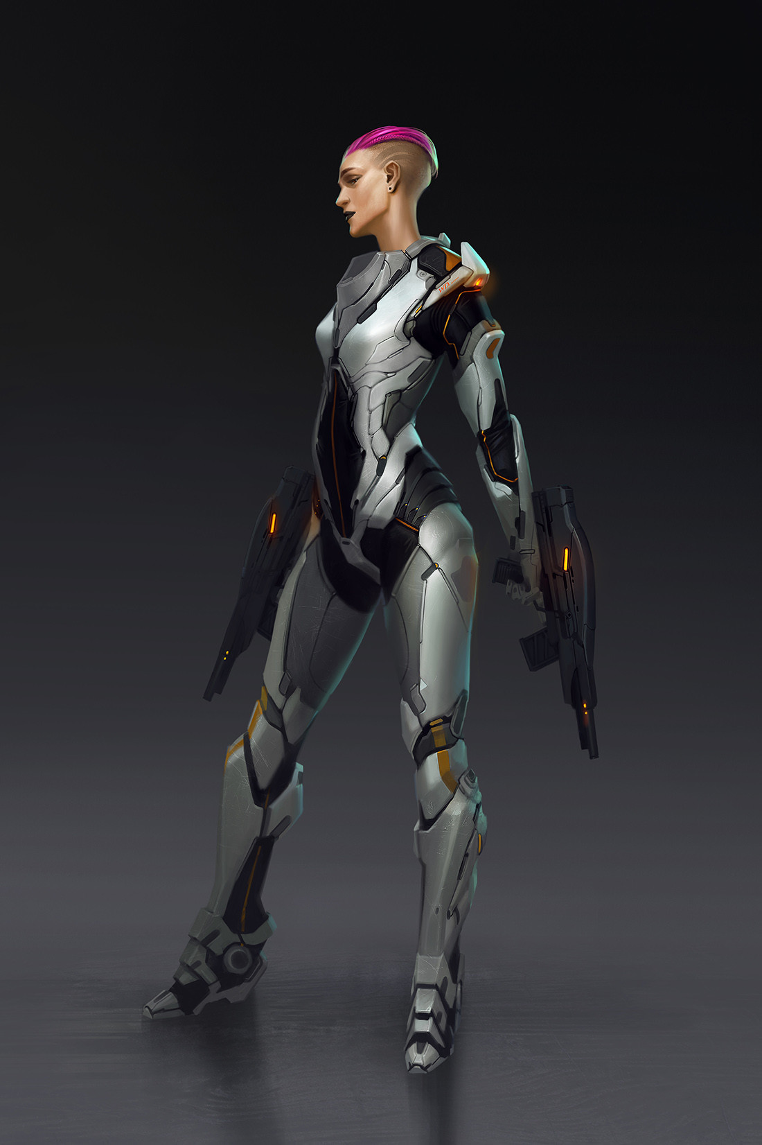 futuristic combat suit