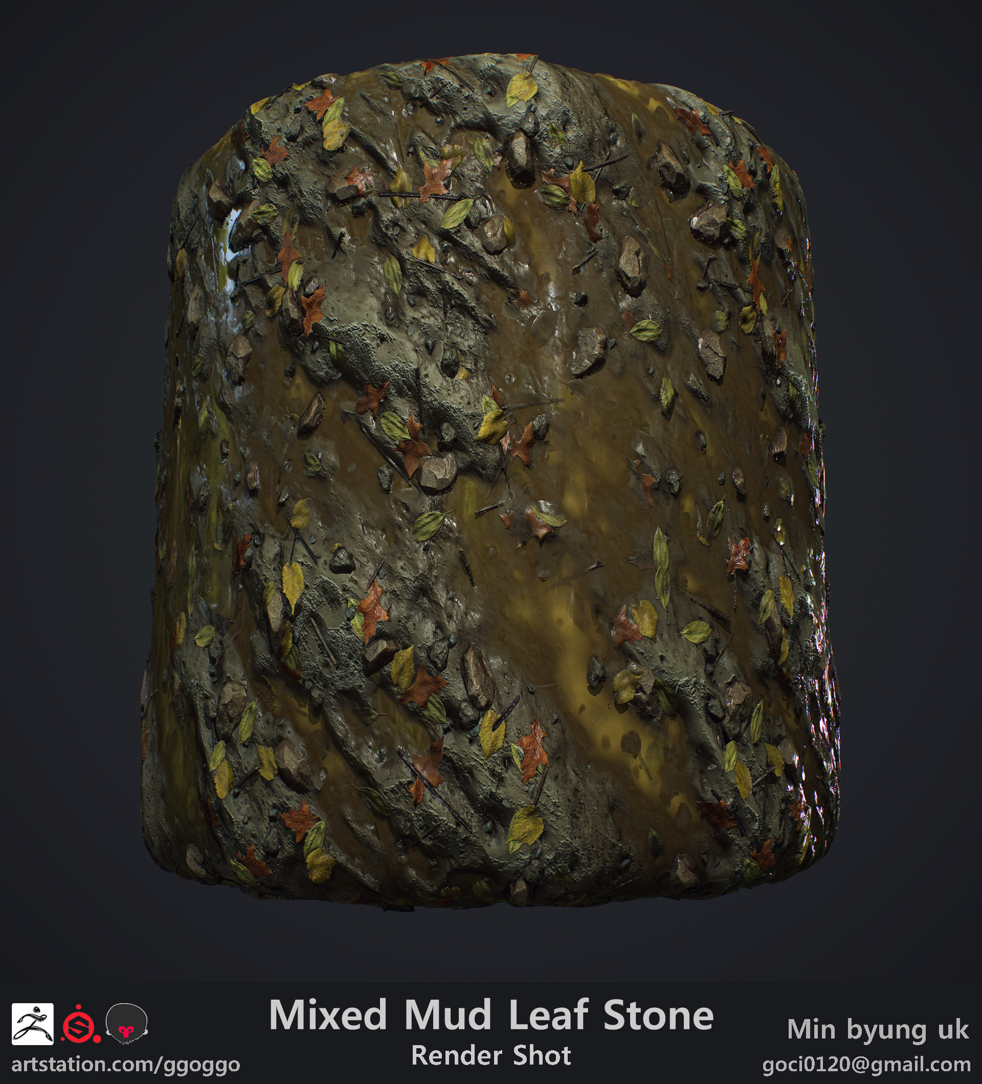 ArtStation - Mixed Mud Leaf Stone