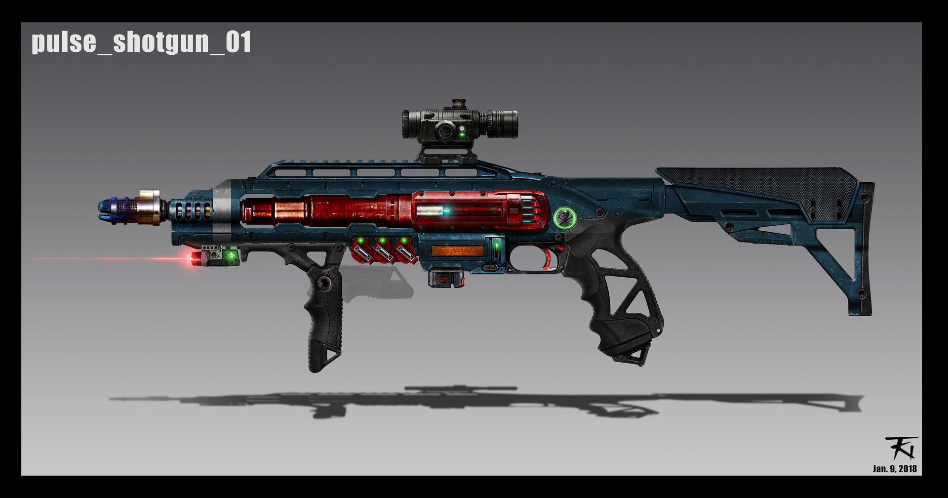 ArtStation - Pulse shotgun: With attachements