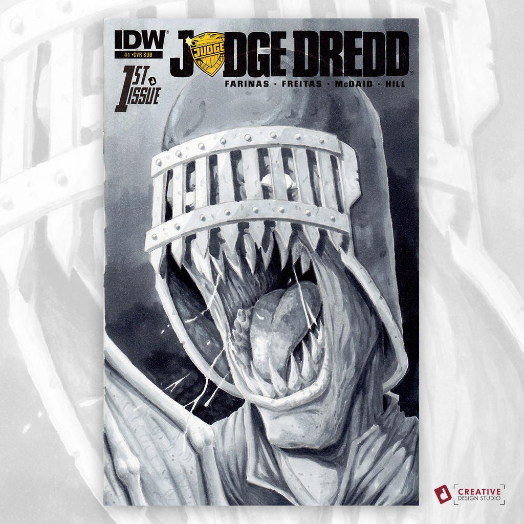 ArtStation - Judge Dredd: Comic Book Sketch Cover