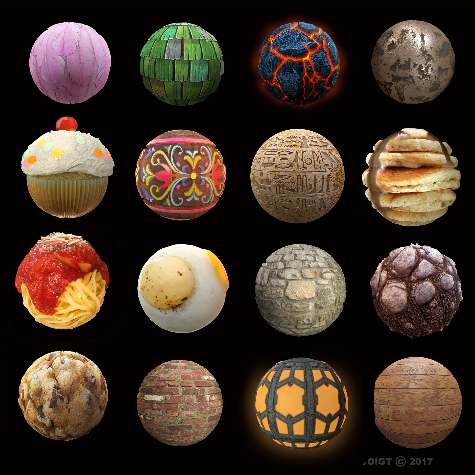ArtStation - PBR Material Studies created in Substance Designer, Painter and Mari.