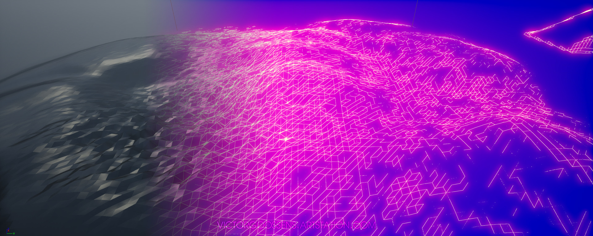 Victor D. Goossens - Post-Process Wireframe Effect - Unreal Engine