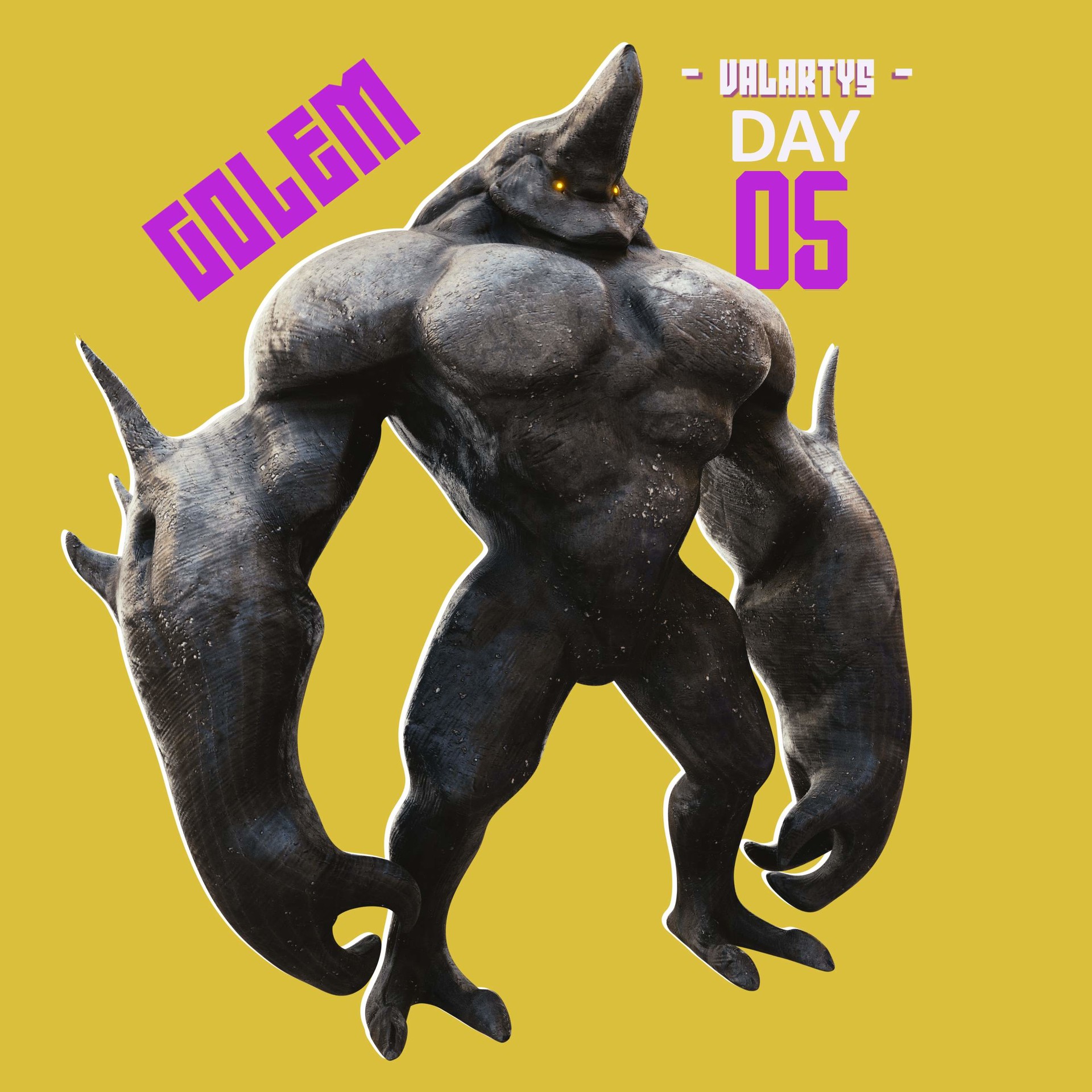 ArtStation - Day 05 Golem | Sculpt January 2018